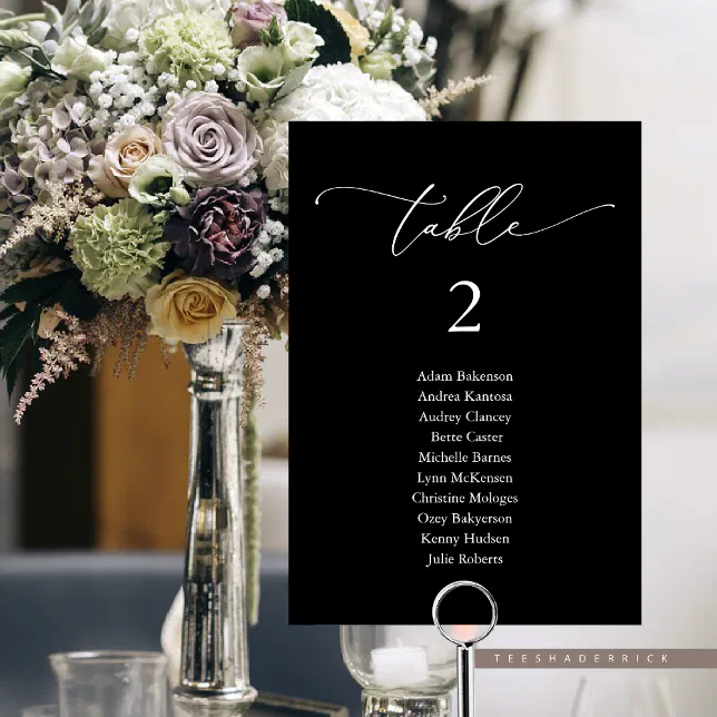 Wedding Dinner, Modern Guest Seating Chart Table Number | Zazzle