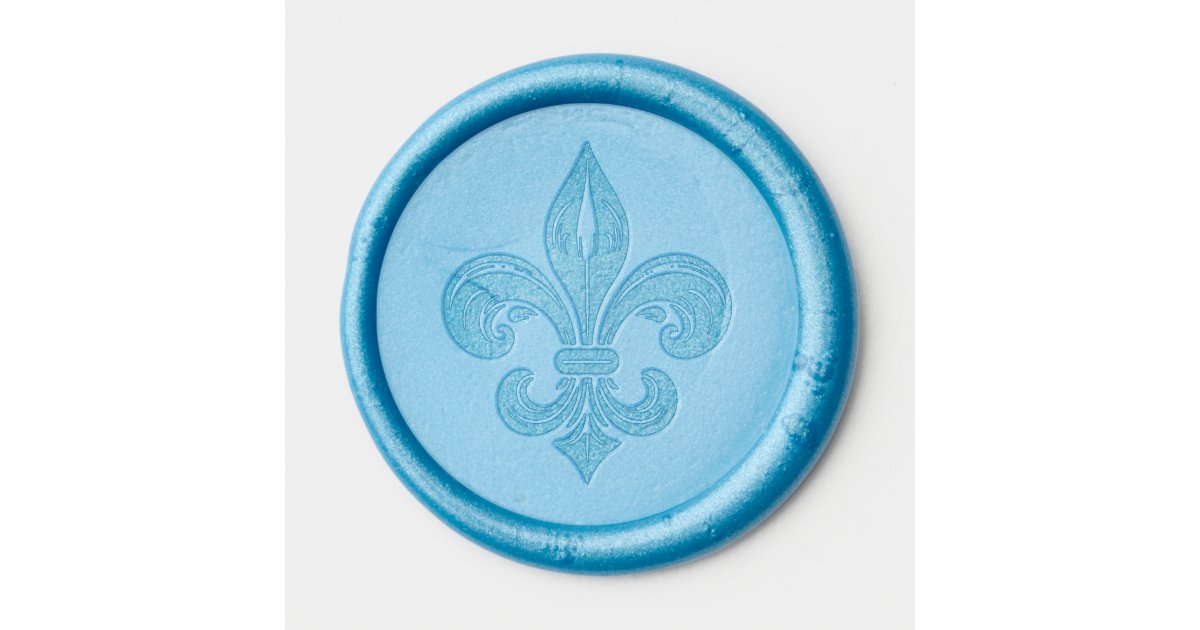 Wedding Party Fleur De Lis Wax Seal Sti Wax Seal Sticker | Zazzle