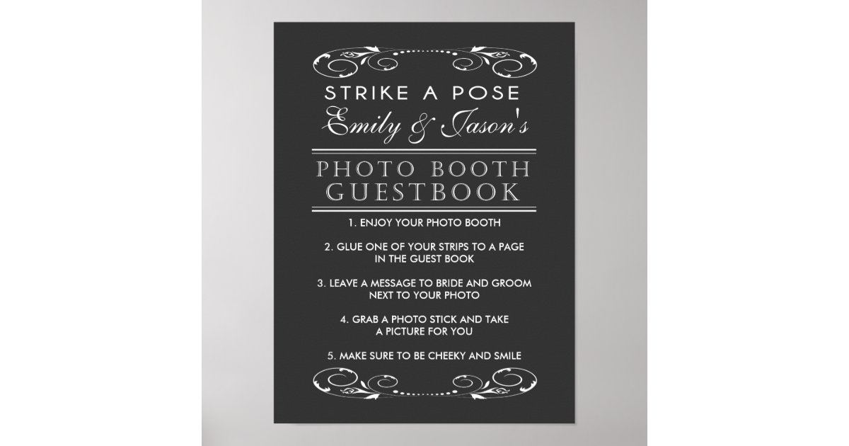 Wedding Photo Booth Guest Book sign | Zazzle