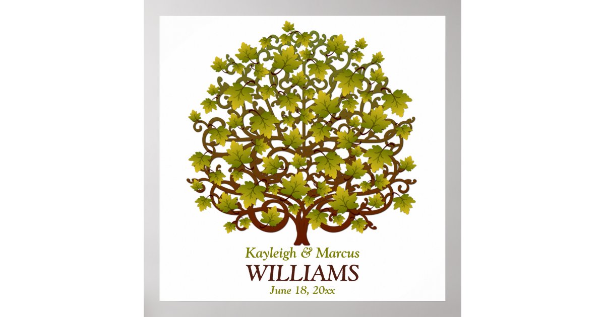 Wedding Signing Tree Personalised Poster | Zazzle