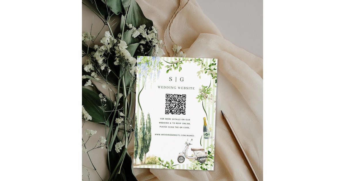 Wedding Website | QR Code Scan Photo Enclosure Card | Zazzle