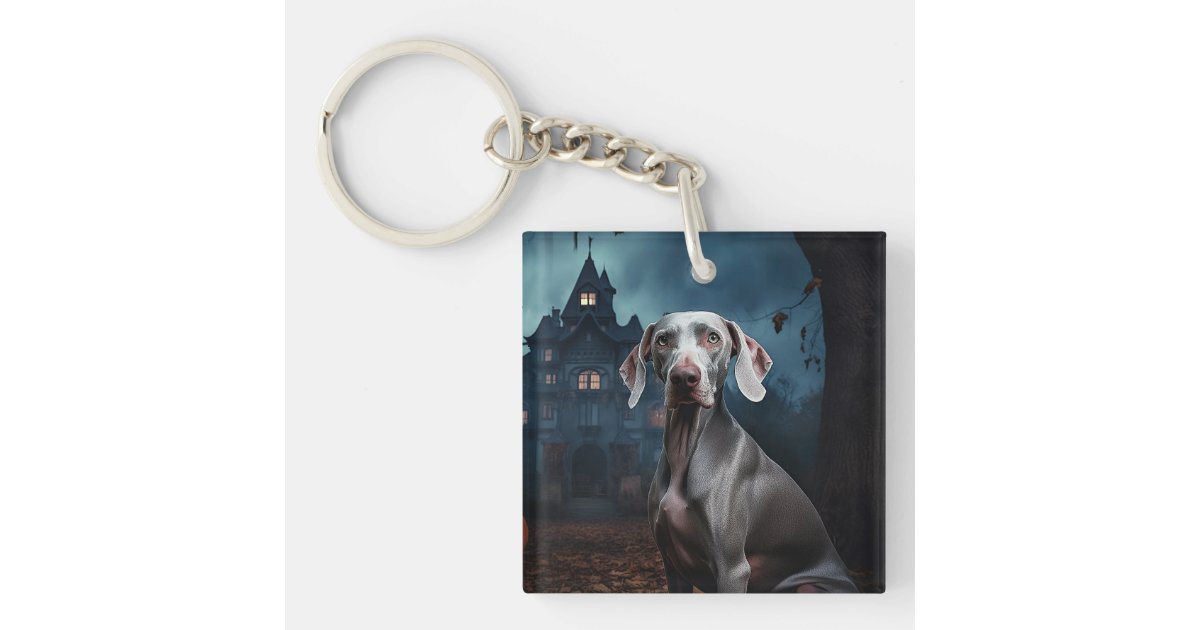 Weimaraner Halloween Scary Key Ring | Zazzle