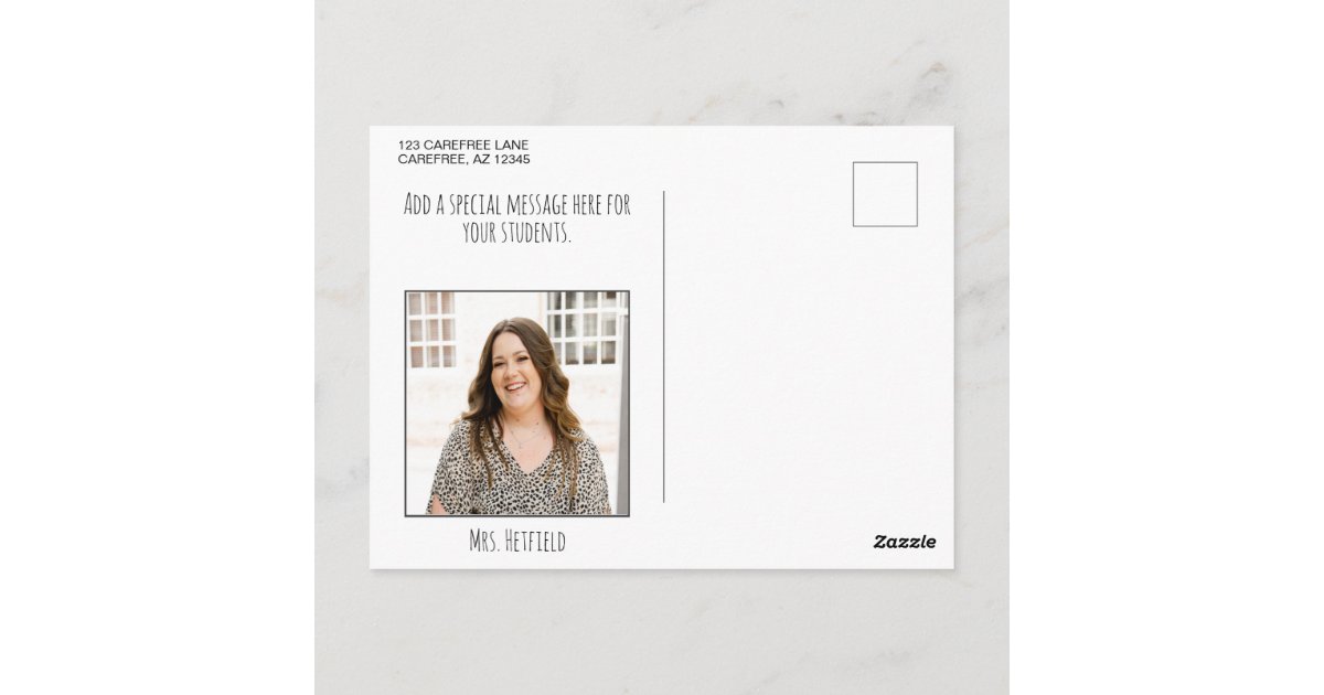 Welcome Back to School Teacher Photo Postcard | Zazzle