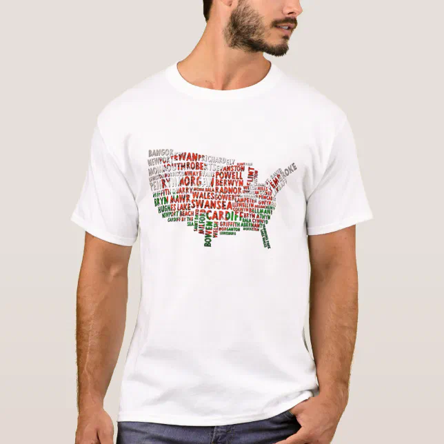 Welsh Placenames In the USA Word Art T-Shirt | Zazzle