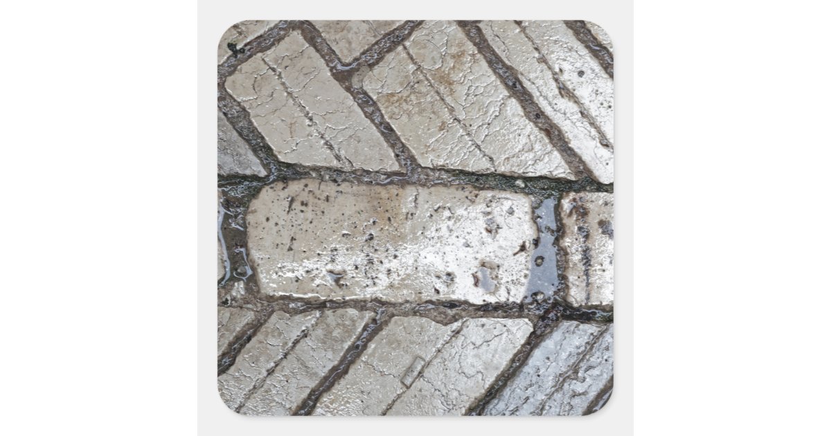 Wet paver blocks square sticker | Zazzle
