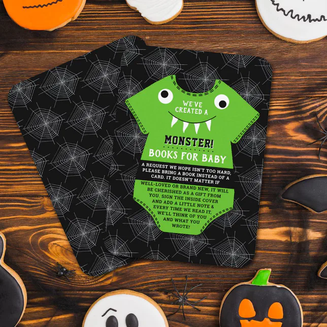 "We've Created A Monster" Halloween Baby Shower Enclosure Card | Zazzle