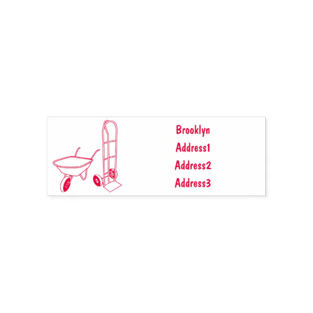 Wheelbarrow & hand trolley cartoon illustration self-inking stamp | Zazzle