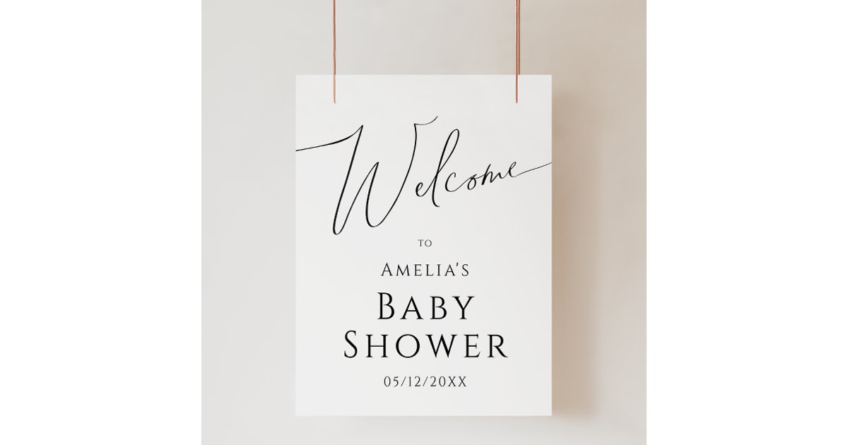 Whimsical Gender Neutral Welcome Baby Shower Sign | Zazzle