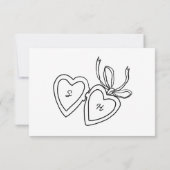 Whimsical Heart Locket Doodle Sketch CUSTOM RSVP Card | Zazzle