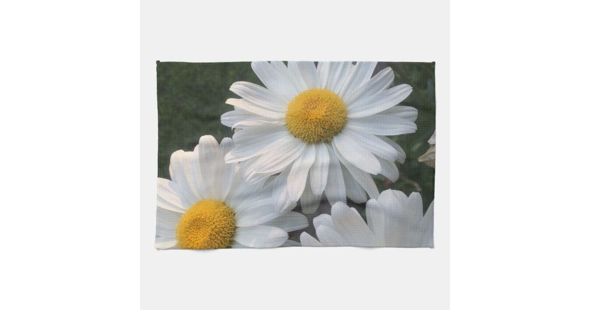 White Daisies Tea Towel | Zazzle