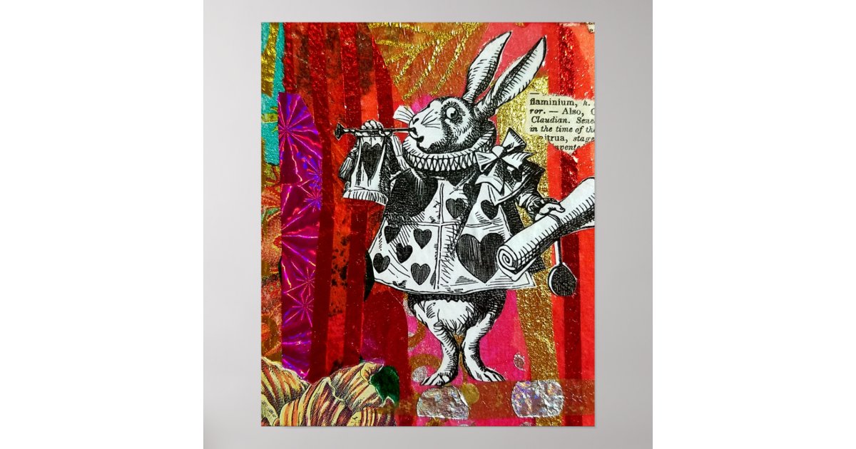 White Rabbit Wall Decor Poster | Zazzle
