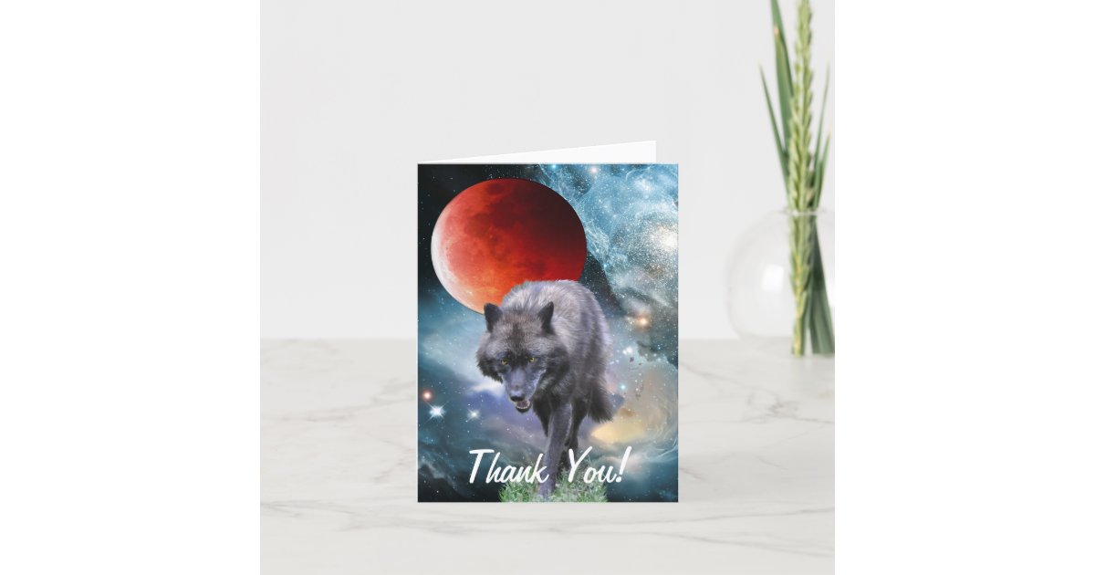 WILDERNESS WOLF & Poem Thank You Card | Zazzle.com.au
