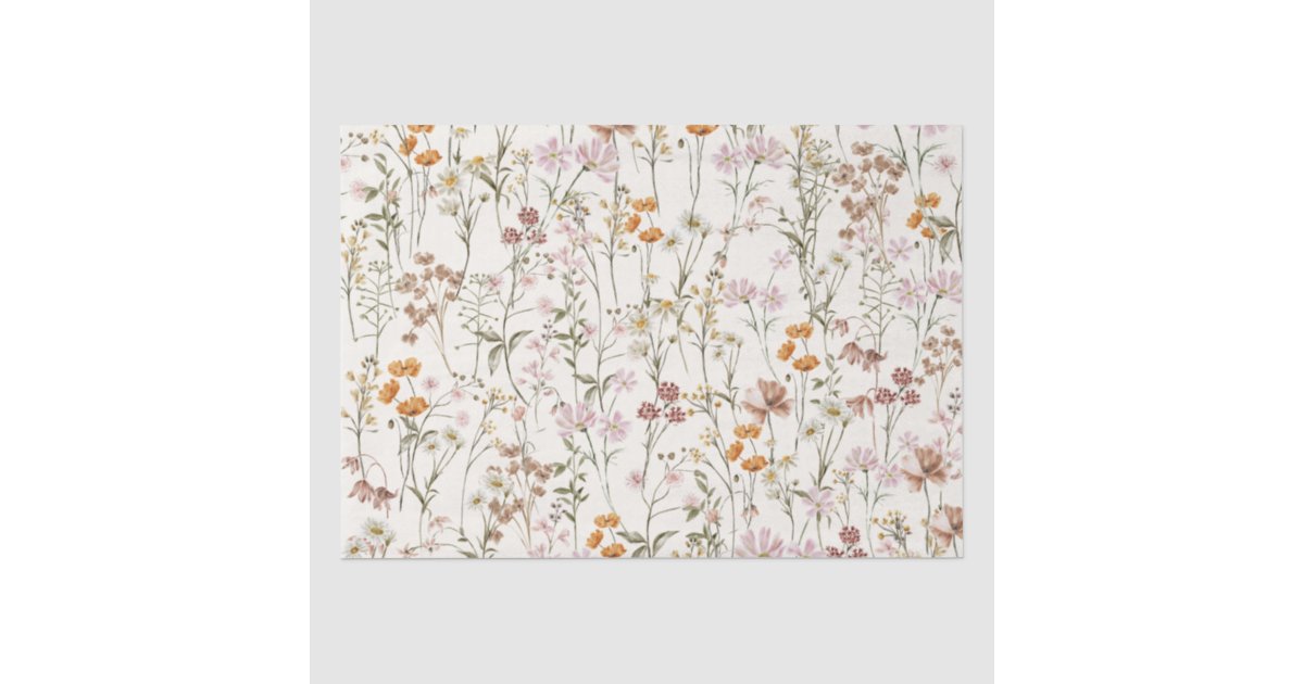 Wildflower Boho Bloom Garden Boho Tissue Paper | Zazzle