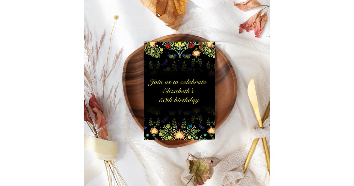 William Morris Birthday Party Invitation | Zazzle