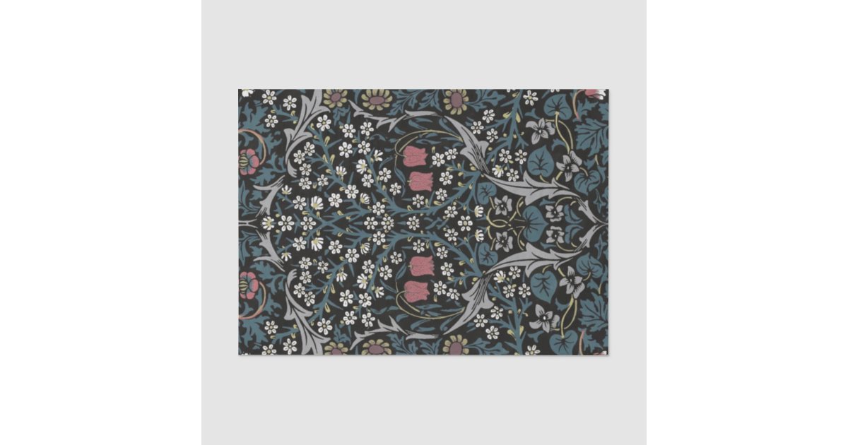 William Morris Blackthorn Floral Art Nouveau Tissue Paper | Zazzle