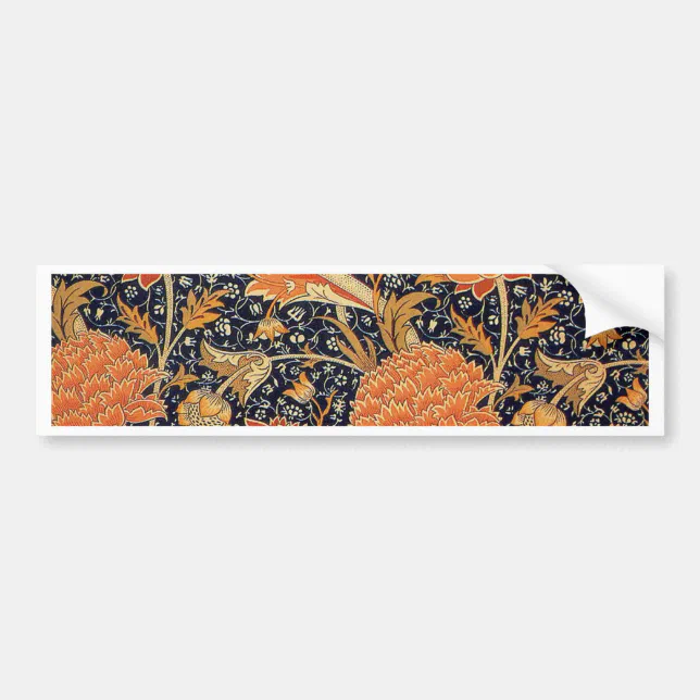 William Morris Cray Wallpaper Pattern Bumper Sticker | Zazzle