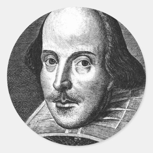William Shakespeare Classic Round Sticker Au