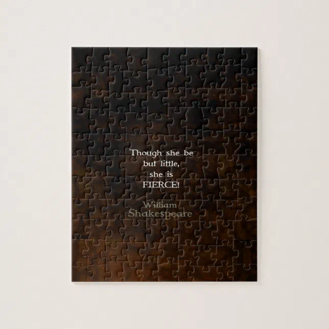 William Shakespeare Little And Fierce Quotation Jigsaw Puzzle | Zazzle