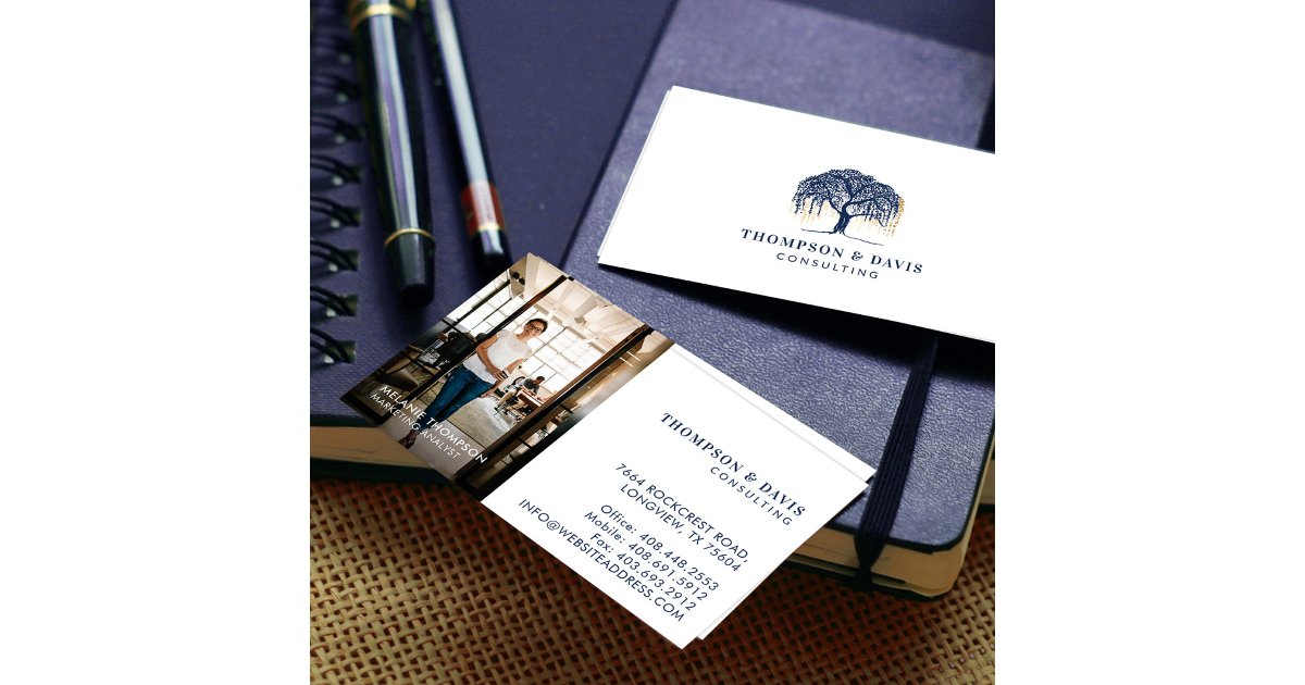 Willow Tree Professional Employee Business Photo Business Card | Zazzle