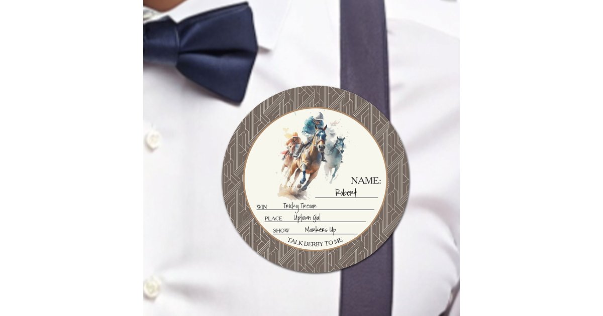 Win Place Show Wagering Classic Round Sticker | Zazzle