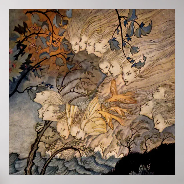 “Wind Sprites” by Arthur Rackham Poster | Zazzle