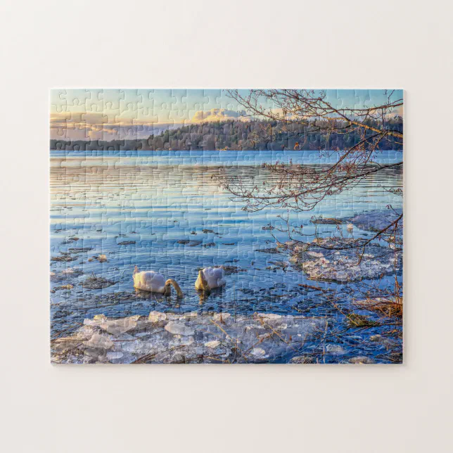 Winter Mountain 4k Wallpaper Simple Landscape Phot Jigsaw Puzzle | Zazzle