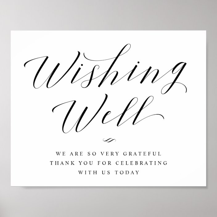 Wishing Well Elegant Calligraphy Wedding Sign | Zazzle.com.au