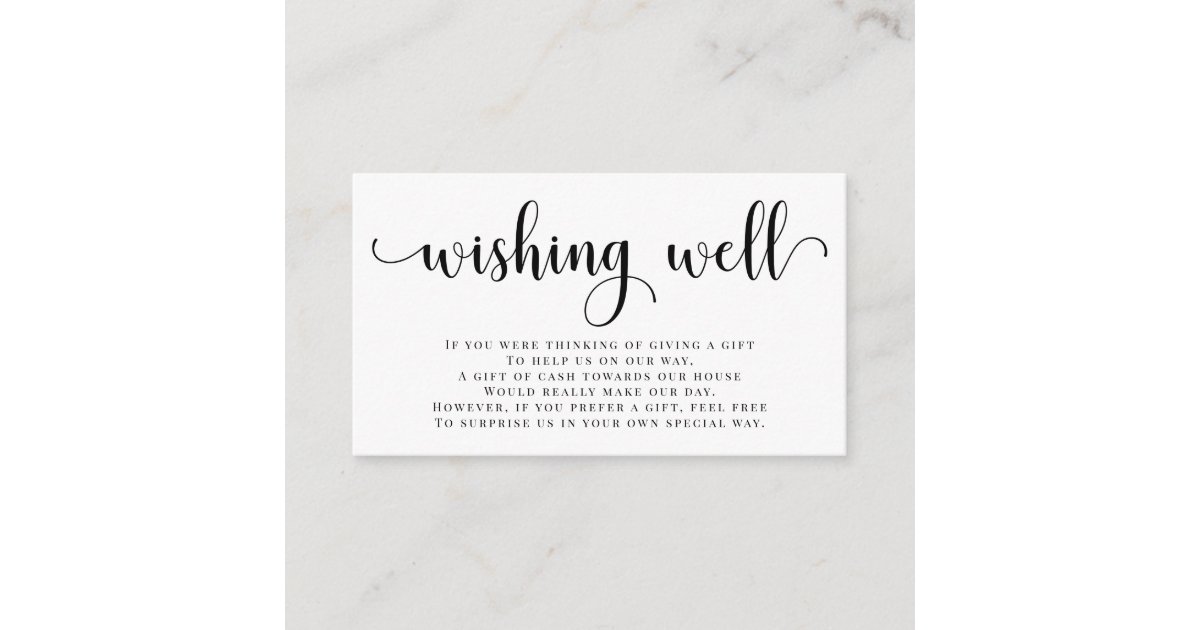Wishing Well Wedding Invitation Enclosure Card | Zazzle