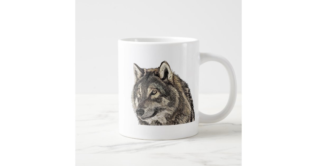 Wolf Head Large Coffee Mug | Zazzle