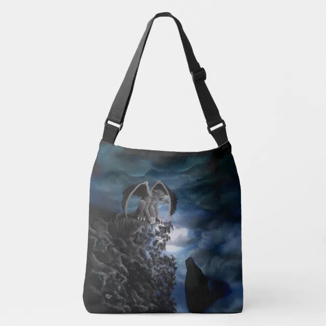 Wolf Moon - Wolf with Golem Crossbody Bag | Zazzle