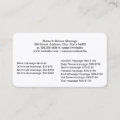 Woman Getting Hot Stone Massage at Spa Business Card | Zazzle