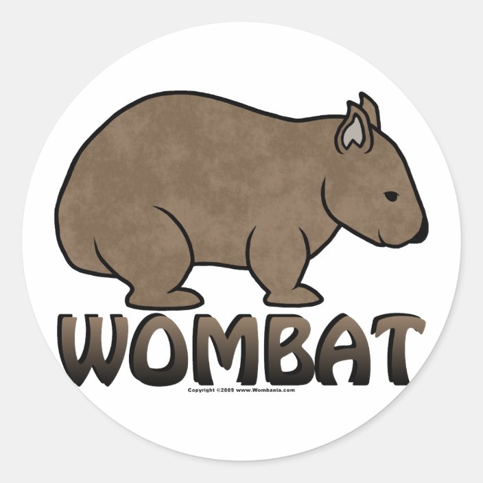 Wombat Logo II Classic Round Sticker | Zazzle.com.au