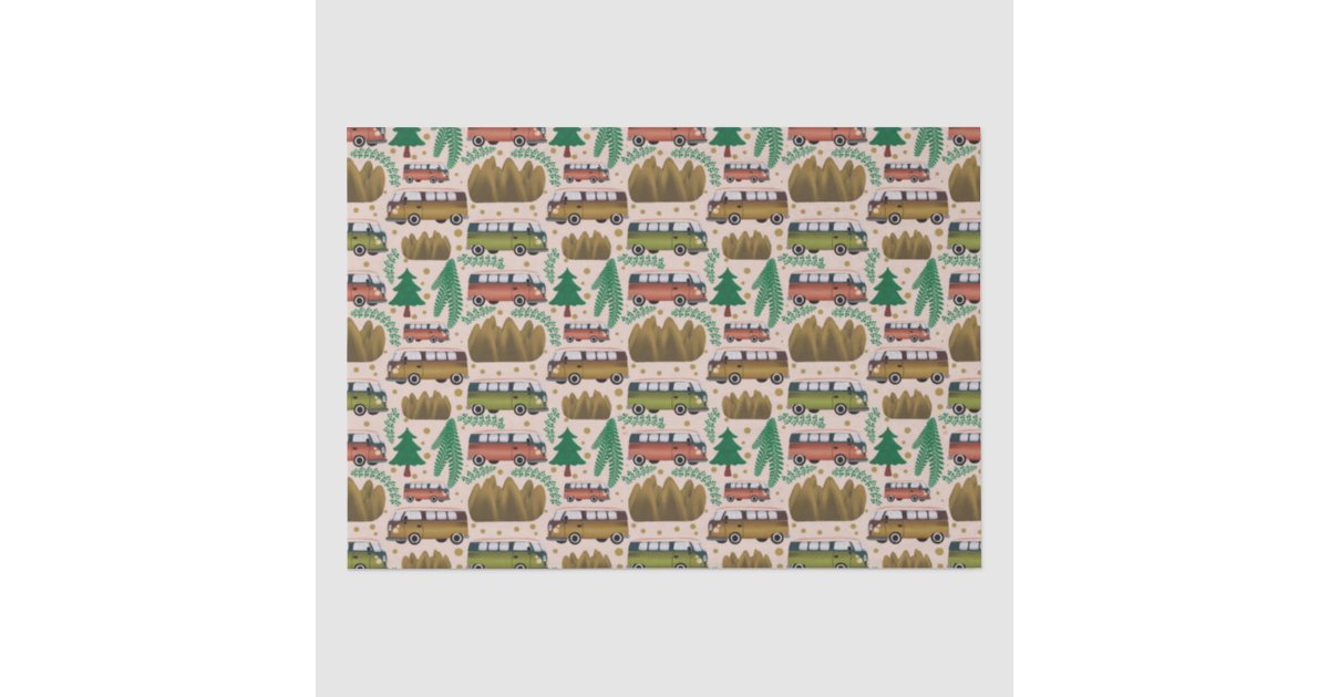 Woodland Blush Pink Camper Tissue Paper | Zazzle