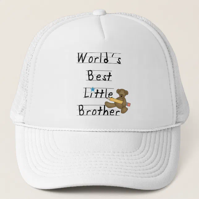 World Best Little Brother Tshirts and Gifts Trucker Hat | Zazzle