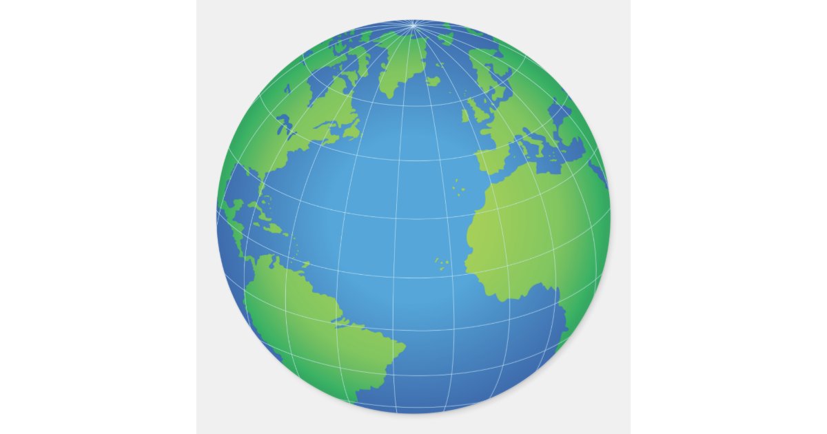 World Globe Map Classic Round Sticker | Zazzle