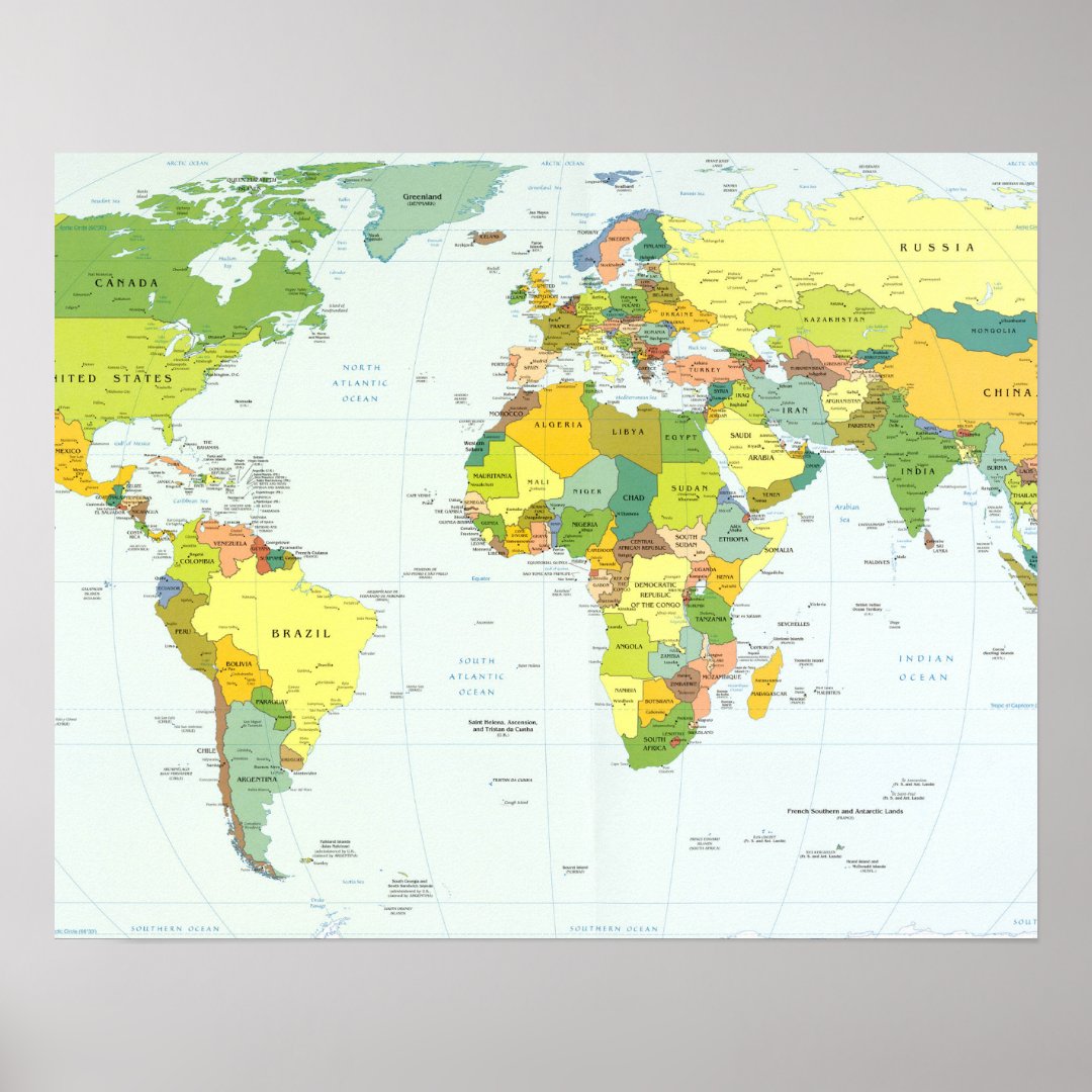 world+map+globe+country+atlas poster | Zazzle