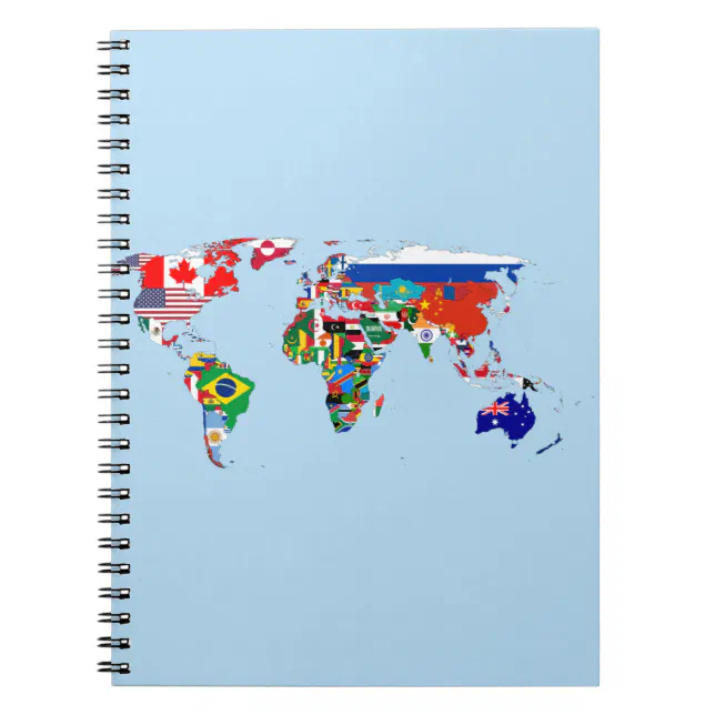 World Map of Flags Spiral Photo Notebook | Zazzle
