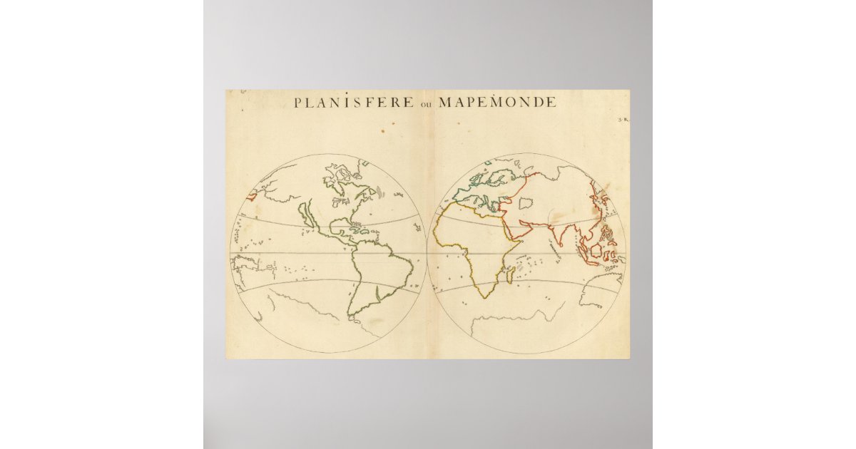 World Map Outline Poster | Zazzle