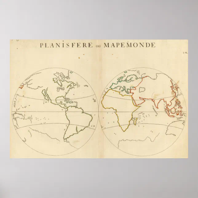 World Map Outline Poster | Zazzle