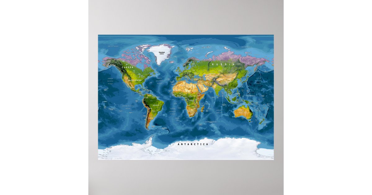World Map Poster | Zazzle