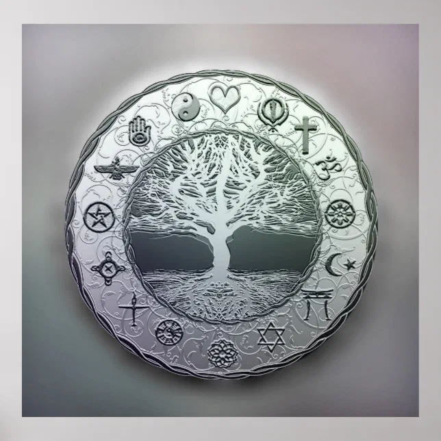 World Religions Tree of Life Poster | Zazzle