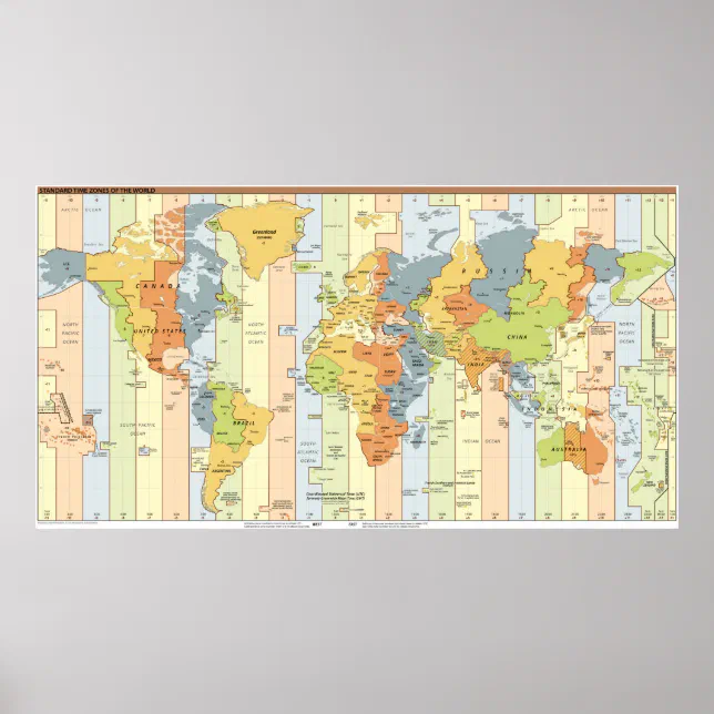 World Time Zones Poster | Zazzle