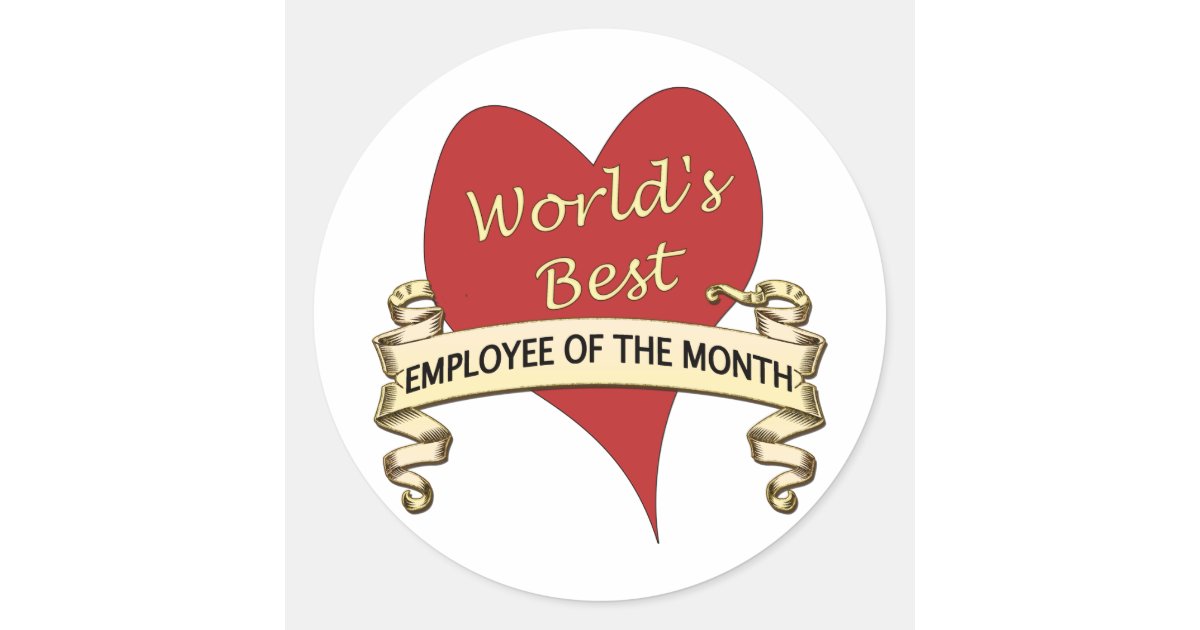 World's Best Employee of the Month Classic Round Sticker | Zazzle