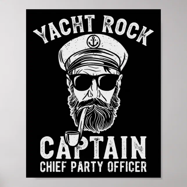 Yacht Rock Captain Pontoon Boat Party Sailor Boati Poster | Zazzle