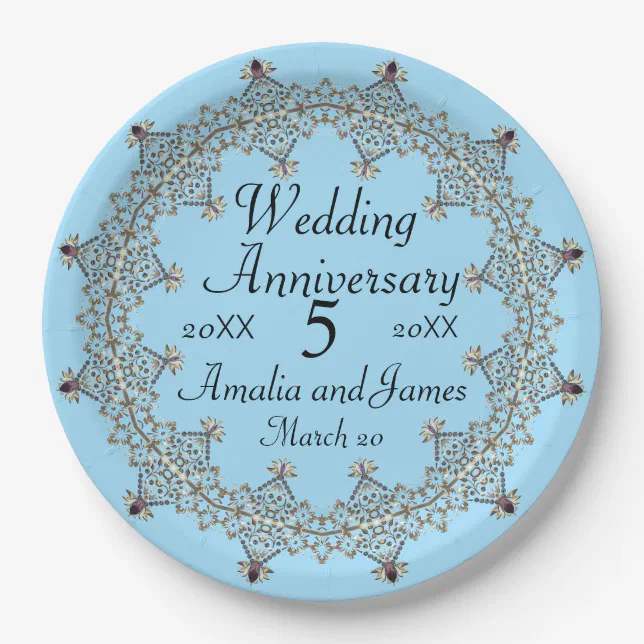 years Wedding Anniversary Gifts for Couples Cong D Paper Plate | Zazzle