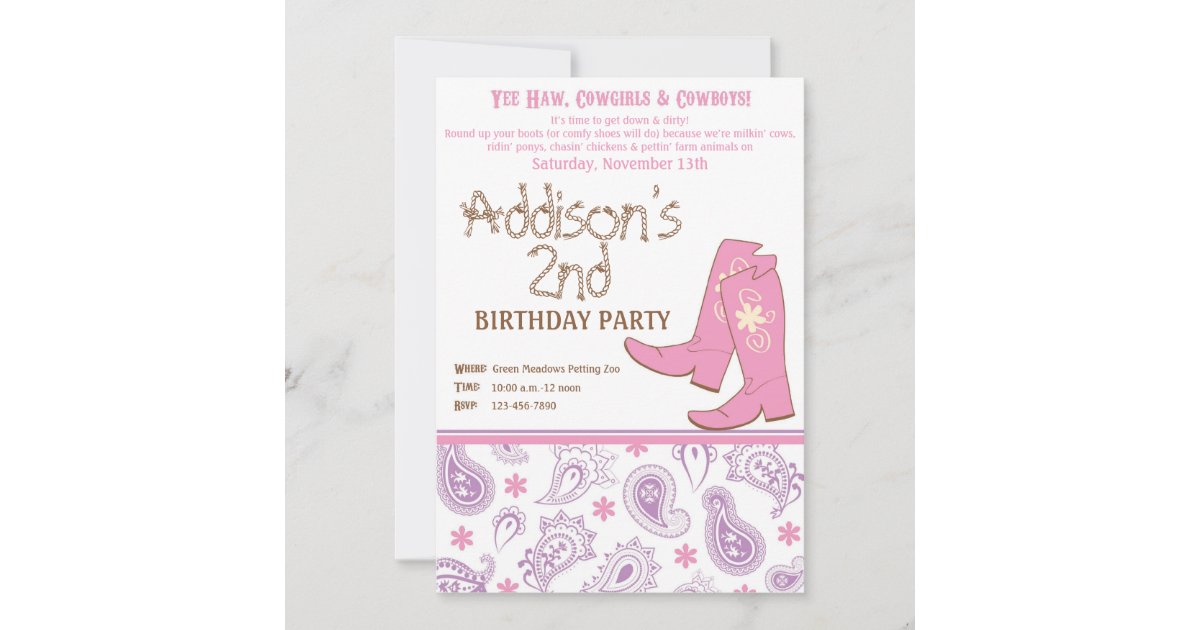 Yee Haw Birthday Party Invitation | Zazzle