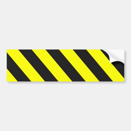 Yellow Black Warning Stripes Bumper Sticker | Zazzle.com.au