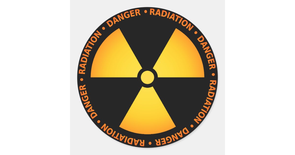 Yellow/Orange Radiation Symbol Sticker | Zazzle