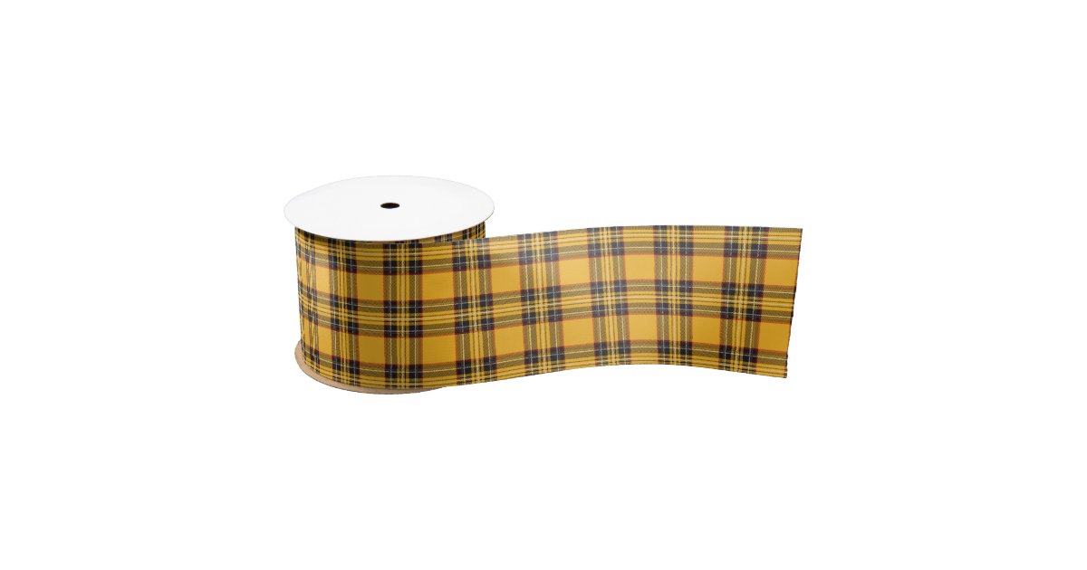 Yellow Plaid Ribbon Satin Ribbon | Zazzle