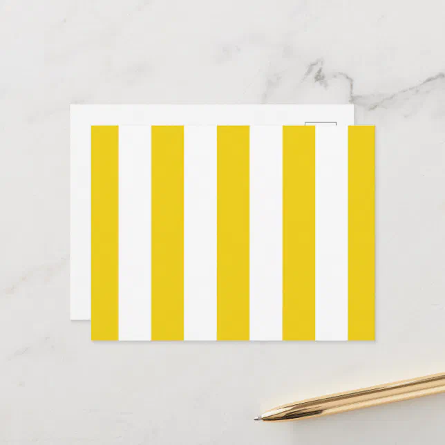 Yellow Stripes, White Stripes, Striped Pattern Postcard | Zazzle